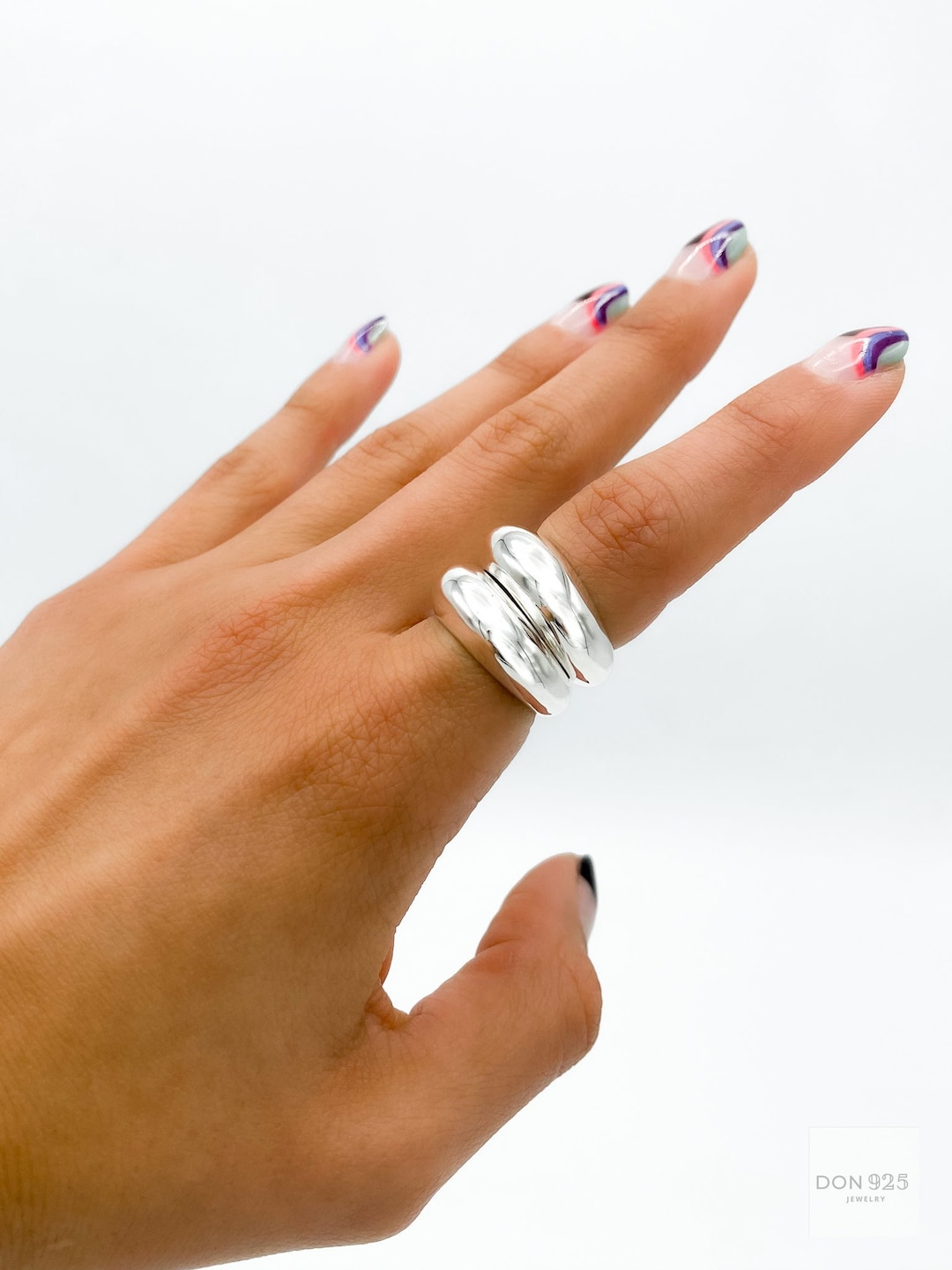 Sterling Silver Band Heavy Silver Ring Chunky Solid Silver - Etsy