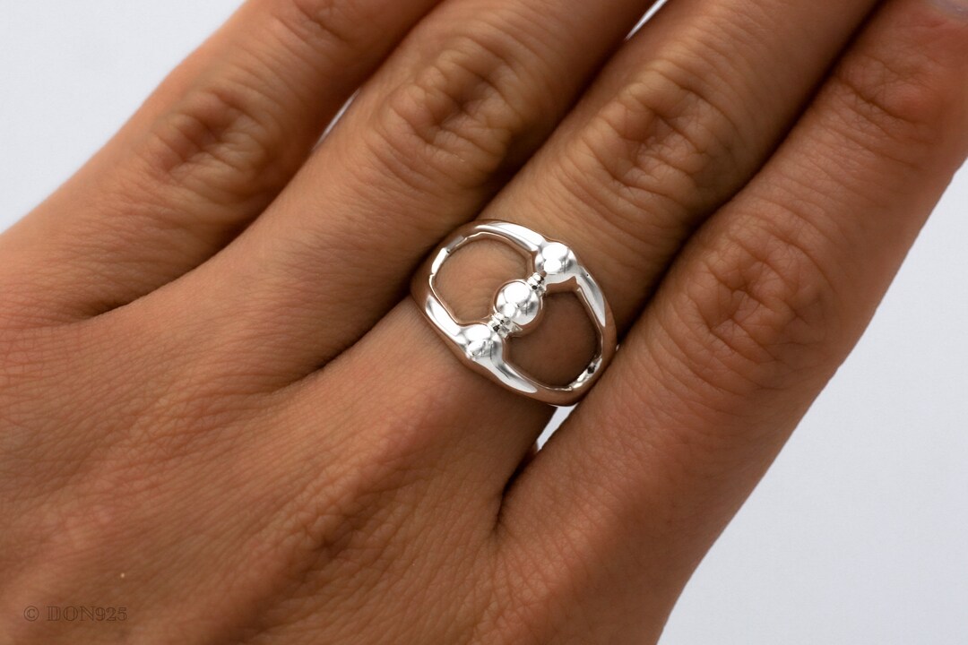 Silver 925 Ring, Balanced Ring, Three Dots Ring, Open Oval Ring ...