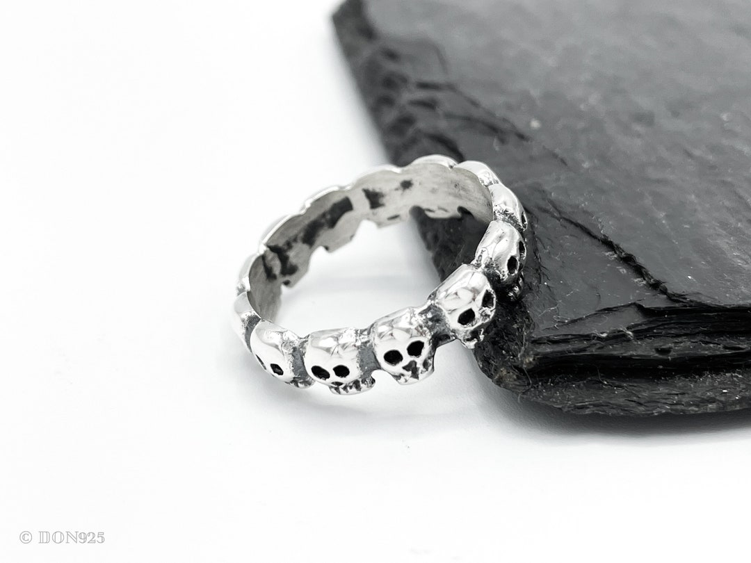 Sterling Silver Ring, Infinity Skull Ring, Skull Silver Ring, Skull ...
