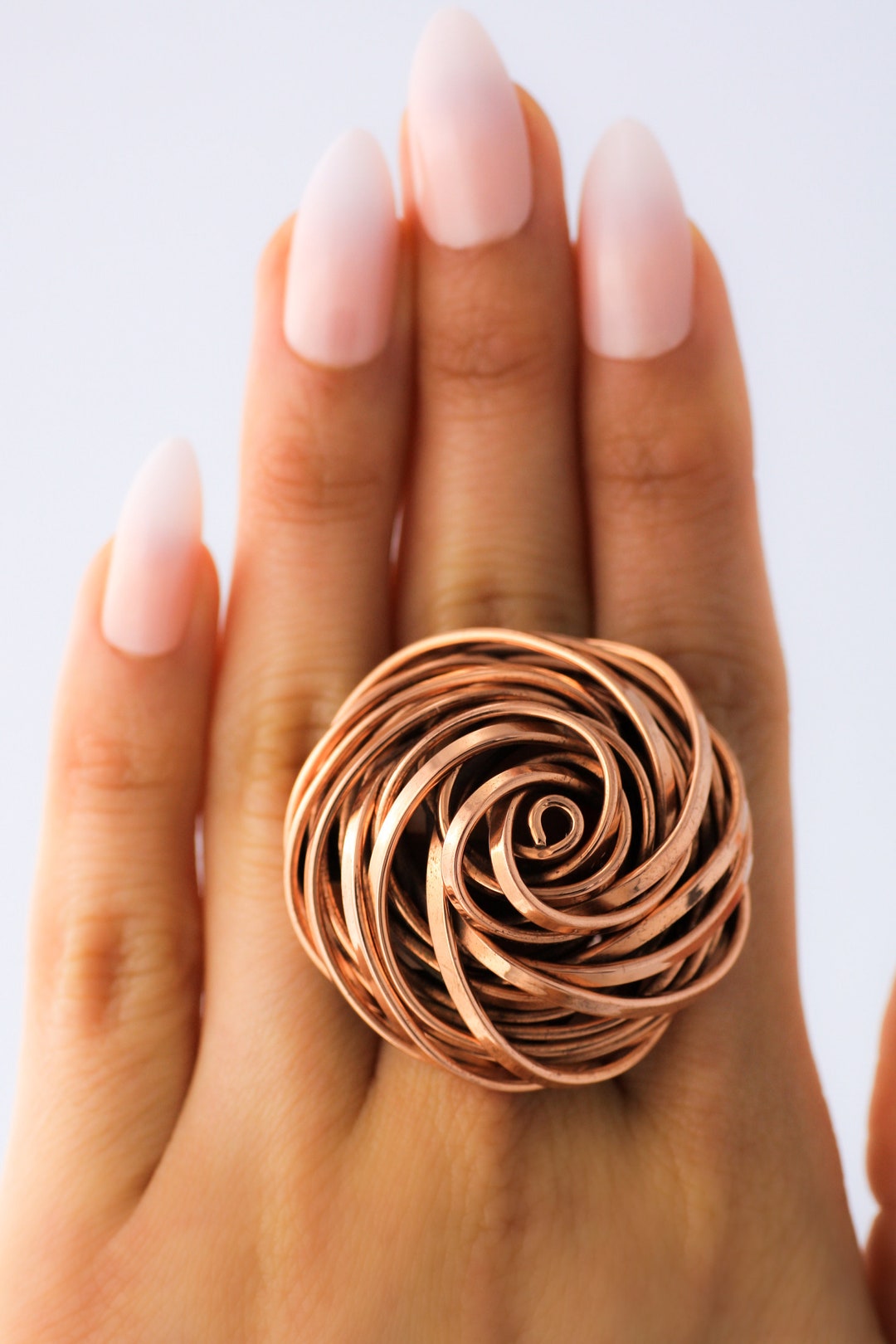 Copper Ring, Copper Nest Ring, Copper Jewelry, Rustic Ring, Big ...