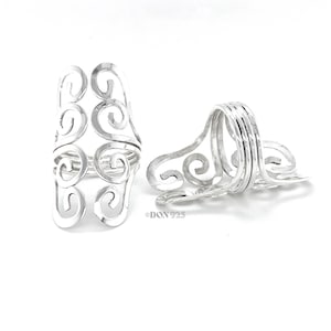 Sterling Silver Curly Ring: Spiral Boho Full Finger Wrap Design - Etsy