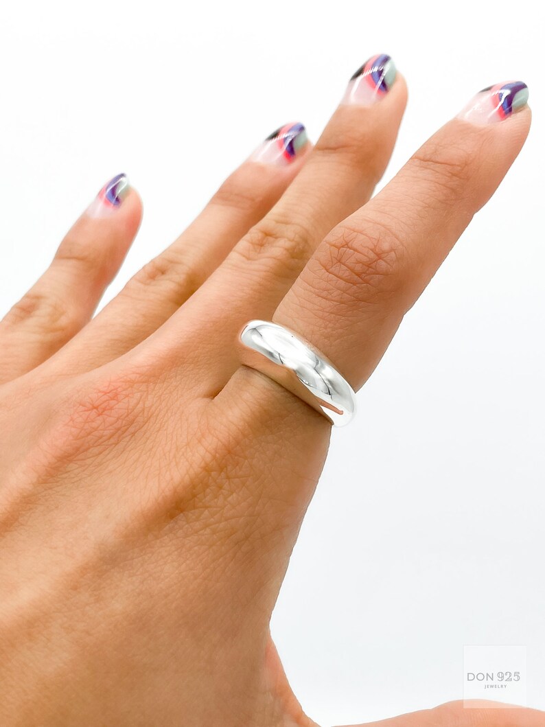 Sterling Silver Band Heavy Silver Ring Chunky Solid Silver - Etsy