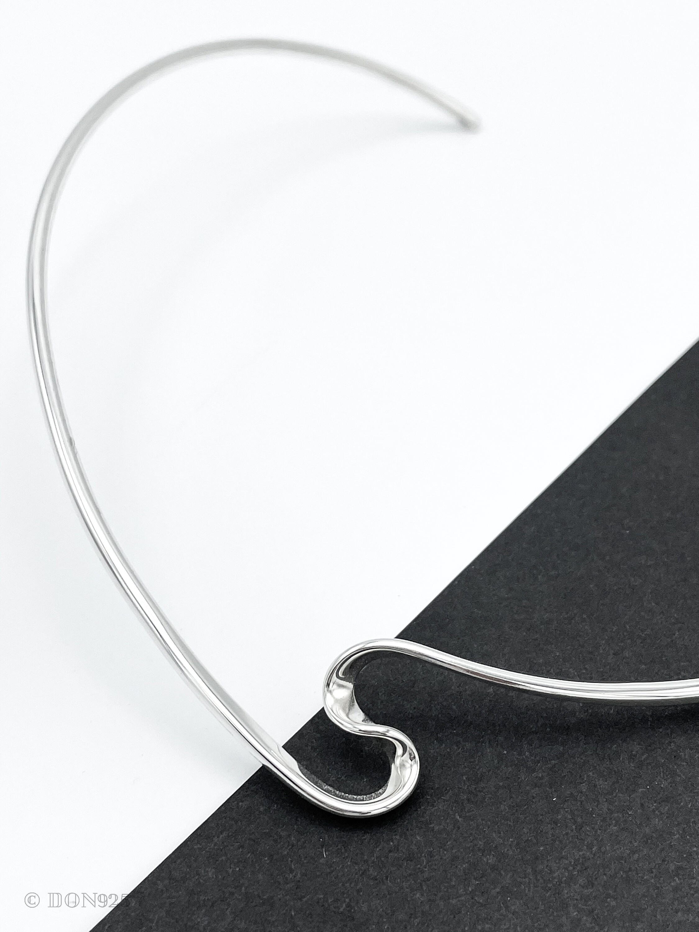 Sterling Silver Choker Wavy Necklace Wave Silver Choker | Etsy