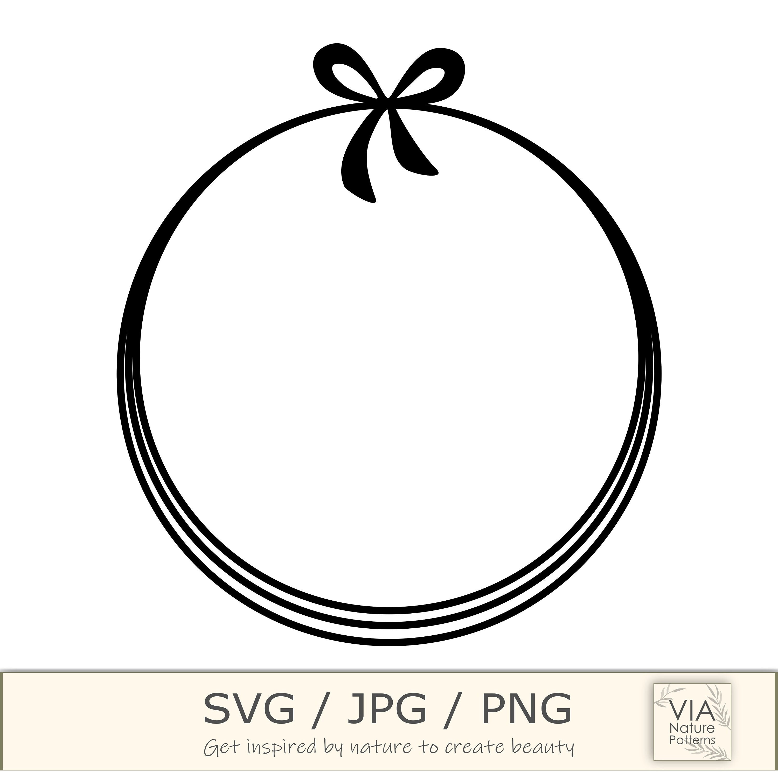 Circle SVG, Round Frame Svg, Circle Sketch With Bow Svg, Circle Design ...