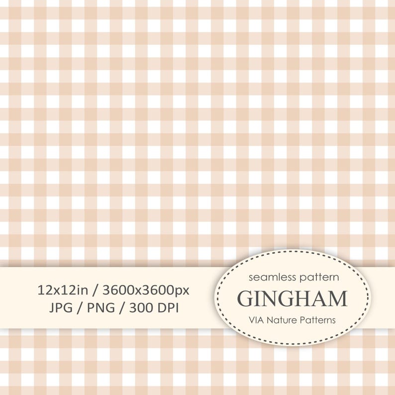 Gingham Beige Cell Seamless Pattern, Pastel Fabric Design, Beige Check ...