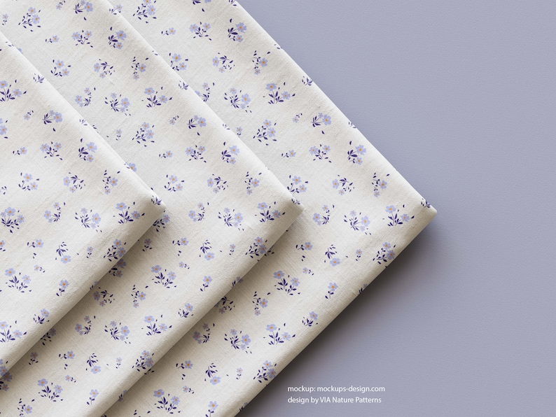 Blue Ditsy Floral Seamless Pattern for Fabric Design | Fabric ...