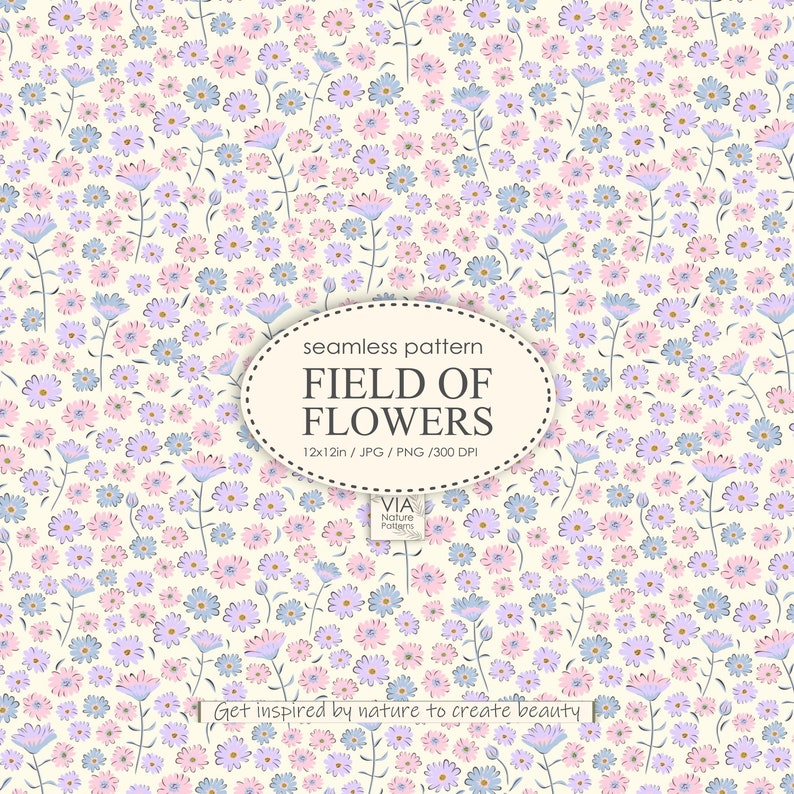 Ditsy Floral Seamless Pattern for Fabric Sublimation | Field of Flowers ...