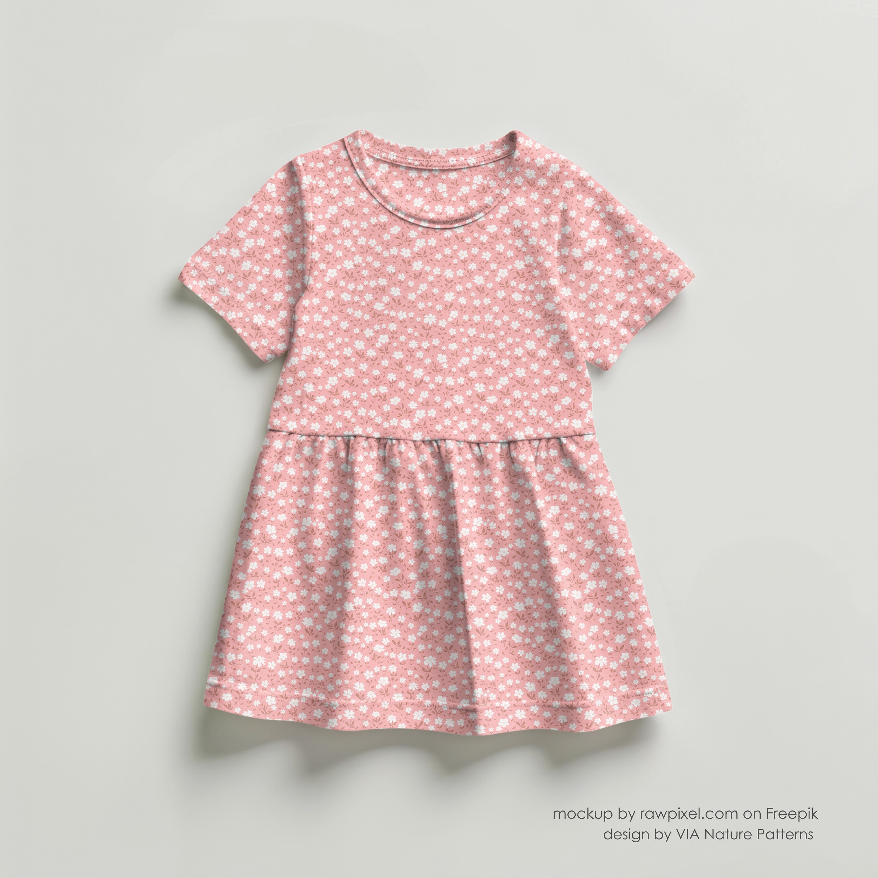 Ditsy Floral Seamless Pattern, Fabric Sublimation, Vintage Baby Pink ...