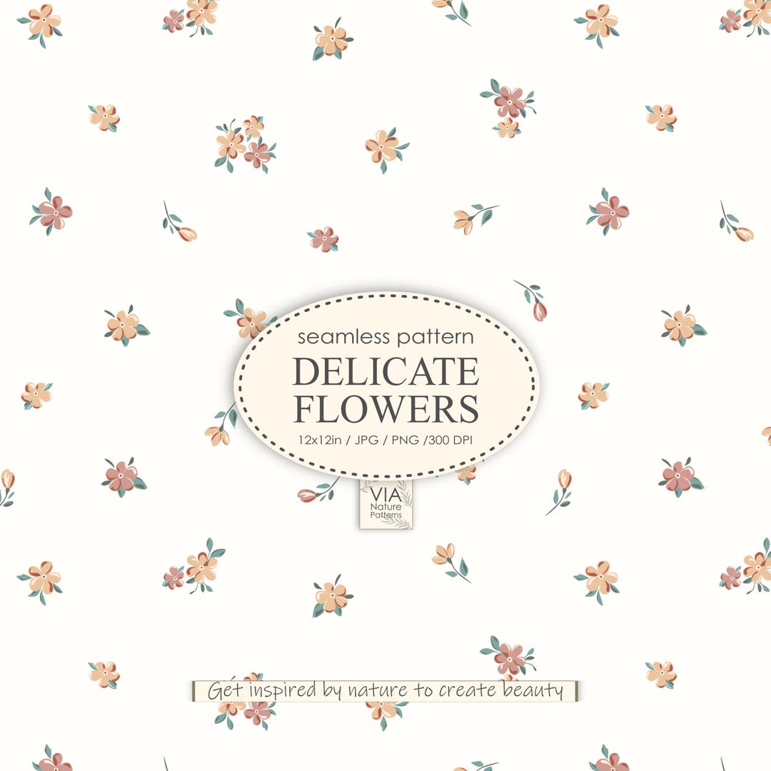 Delicate Seamless Pattern of Small Beige Flowers for Fabric| Ditsy ...
