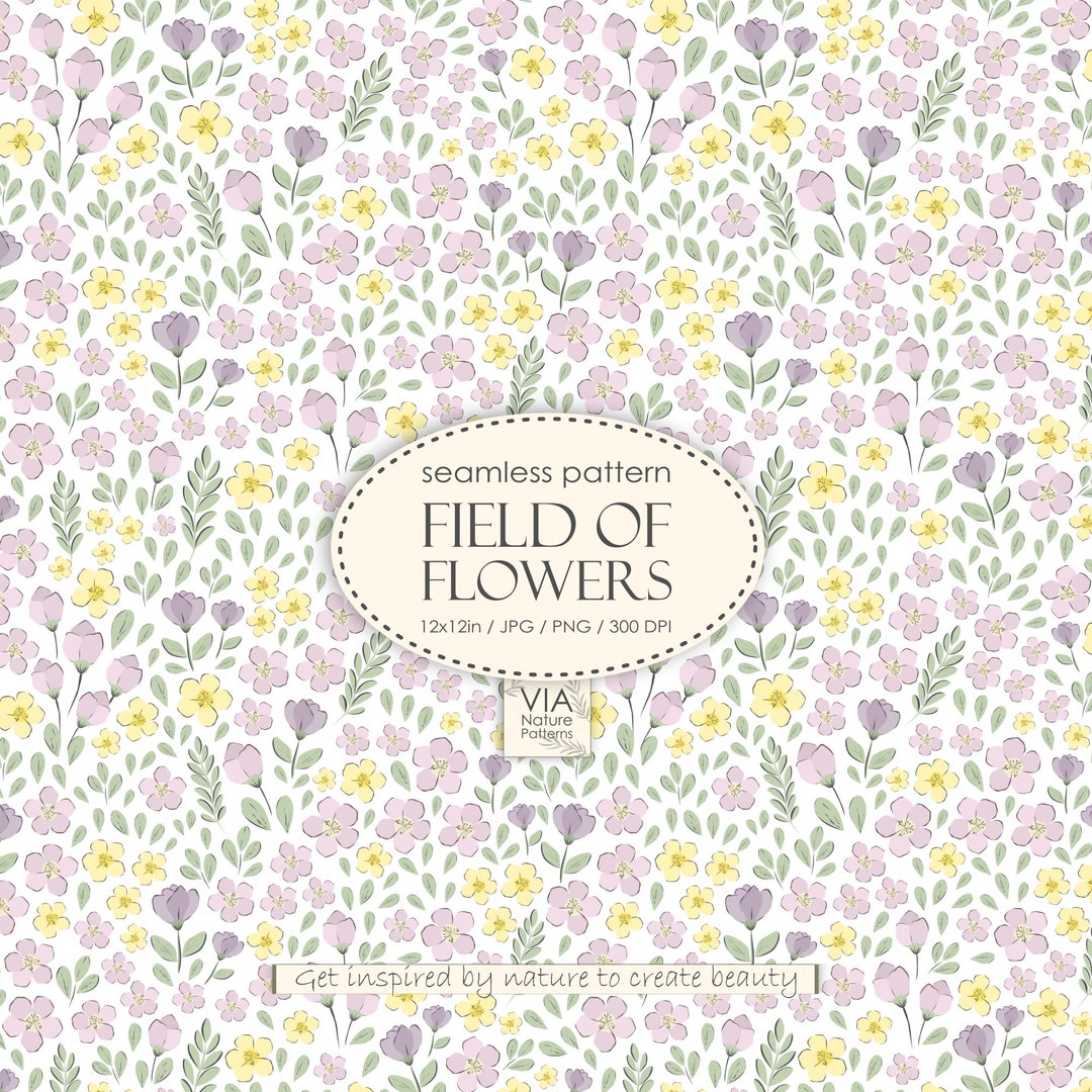 Ditsy Floral Seamless Pattern for Fabric Sublimation | Field of Flowers ...