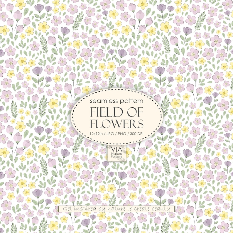 Ditsy Floral Seamless Pattern for Fabric Sublimation | Field of Flowers ...
