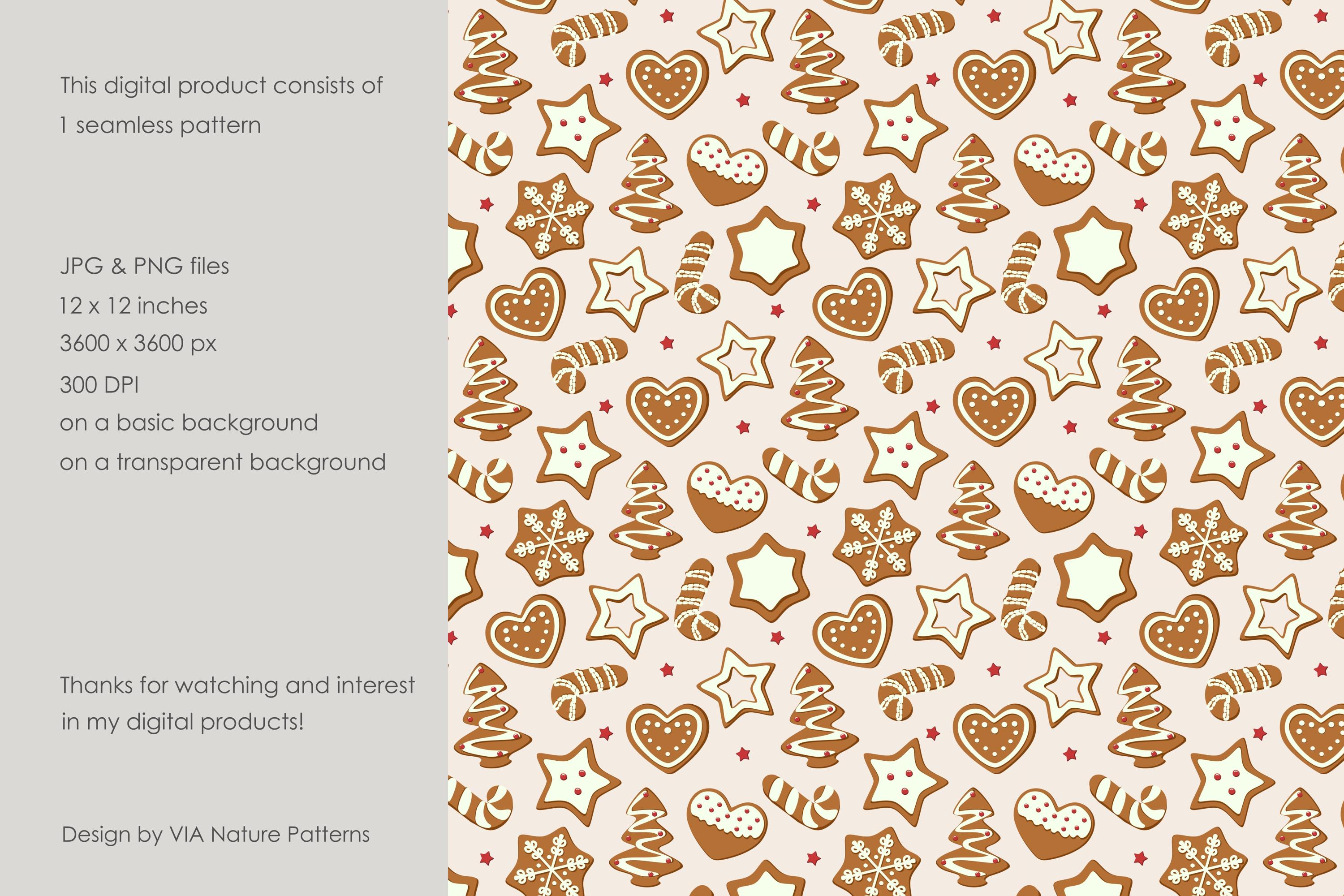 Christmas Gingerbread Seamless Pattern | Christmas Cookies | Fabric ...
