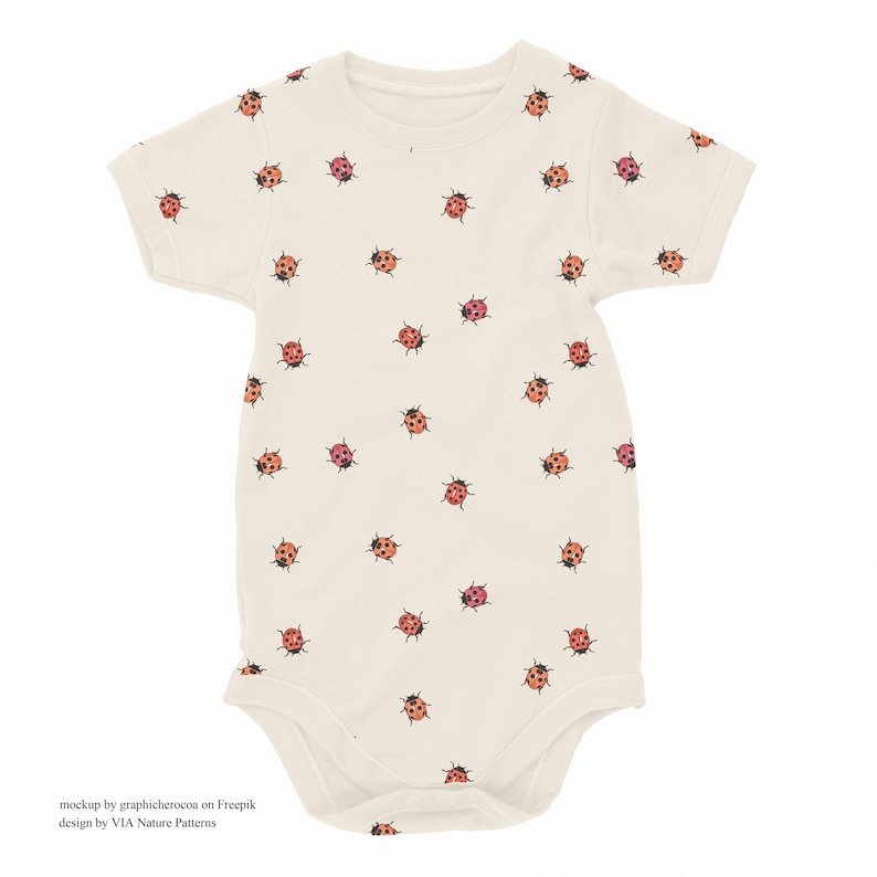 Ladybugs Seamless Pattern, Cute Fabric Design, Baby Clothes Print ...