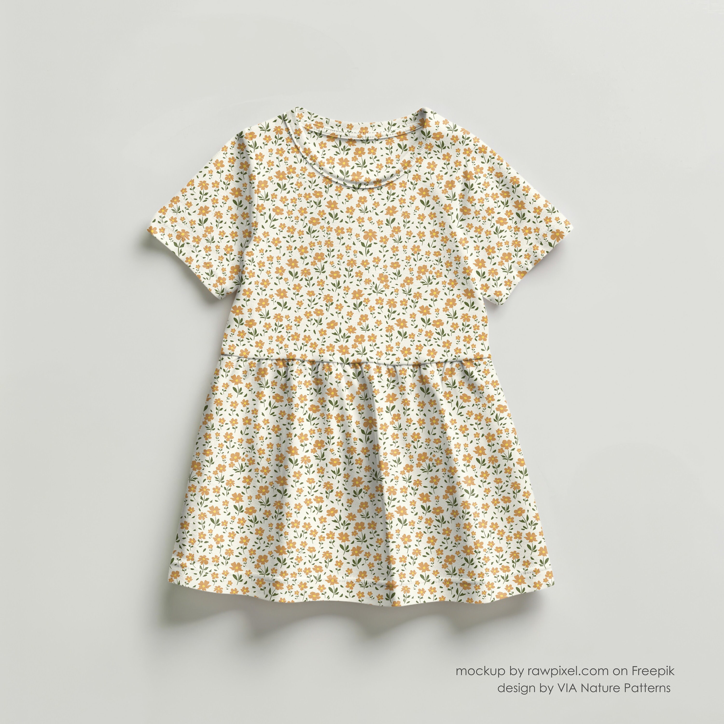 12 Cute Beige Green Digital Papers. Floral Seamless Pattern. Children's ...