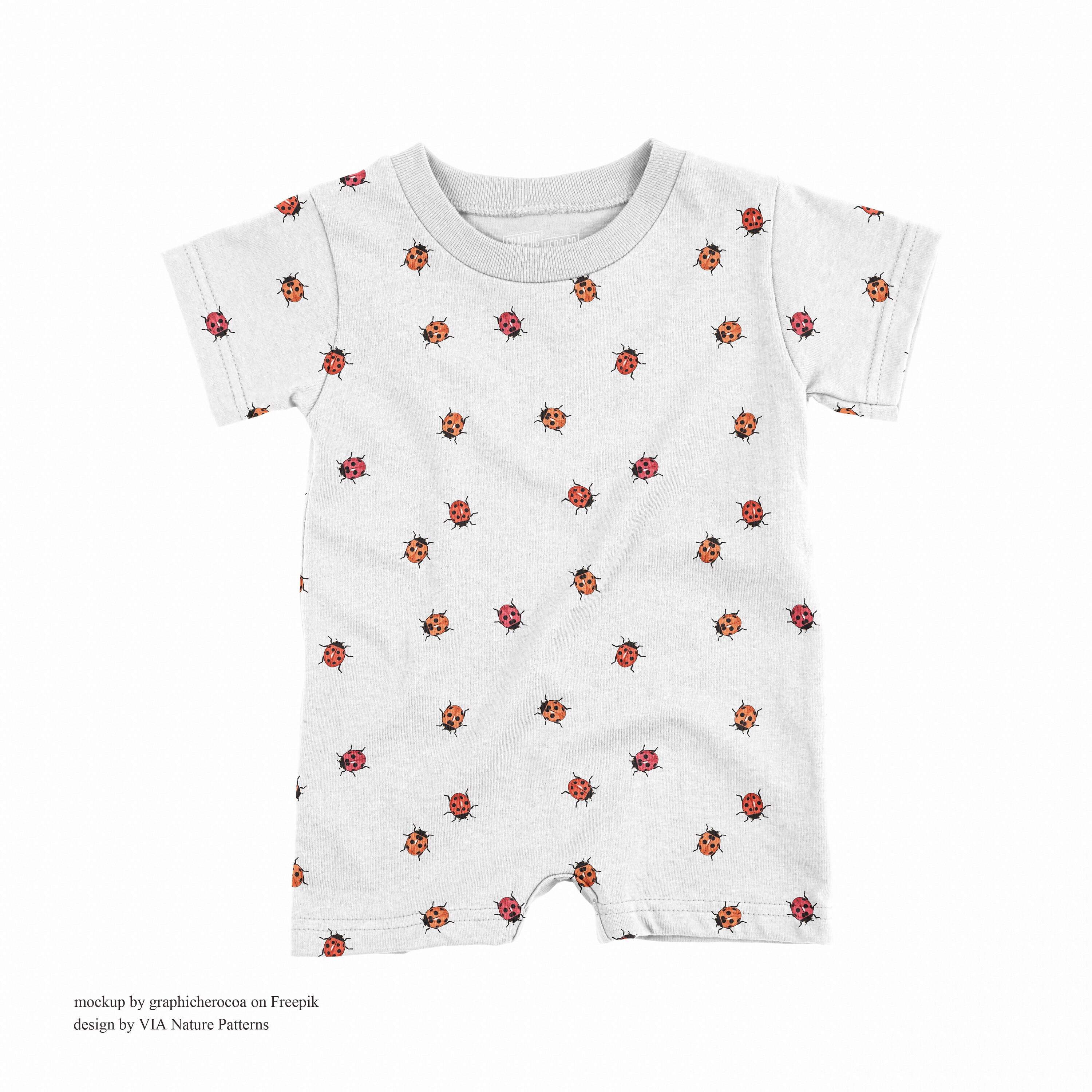Ladybugs Seamless Pattern, Cute Fabric Design, Baby Clothes Print ...