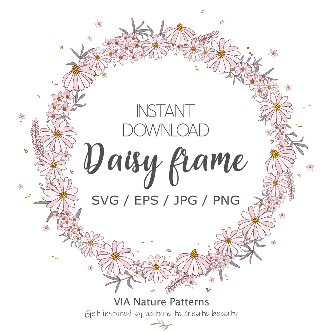 Daisy Frame SVG PNG, Frame Flowers Svg, Flower Frame Png, Flower Frame ...