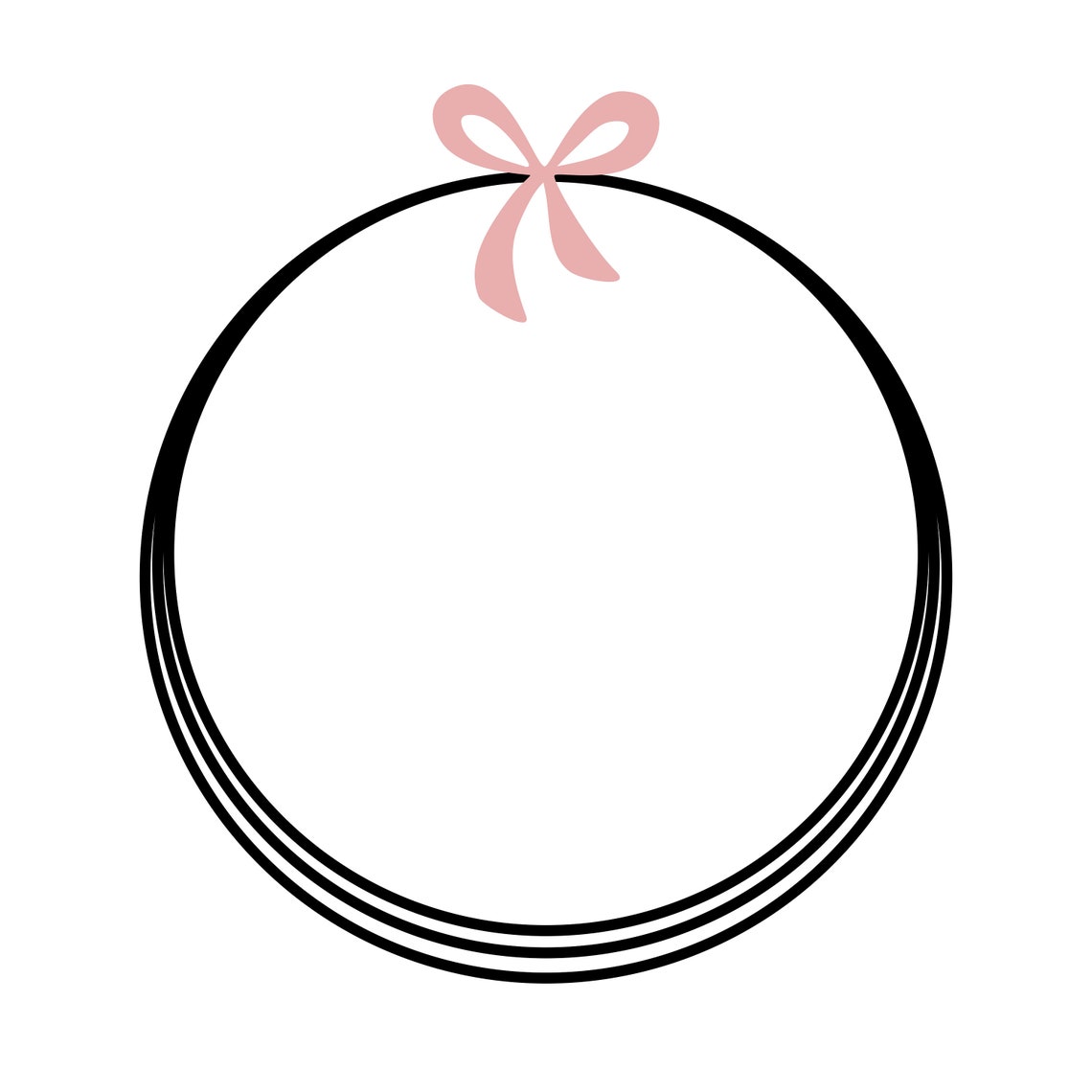 Circle SVG, Round Frame Svg, Circle Sketch With Bow Svg, Circle Design ...