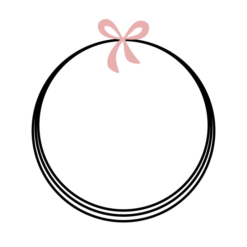 Circle SVG, Round Frame Svg, Circle Sketch With Bow Svg, Circle Design ...
