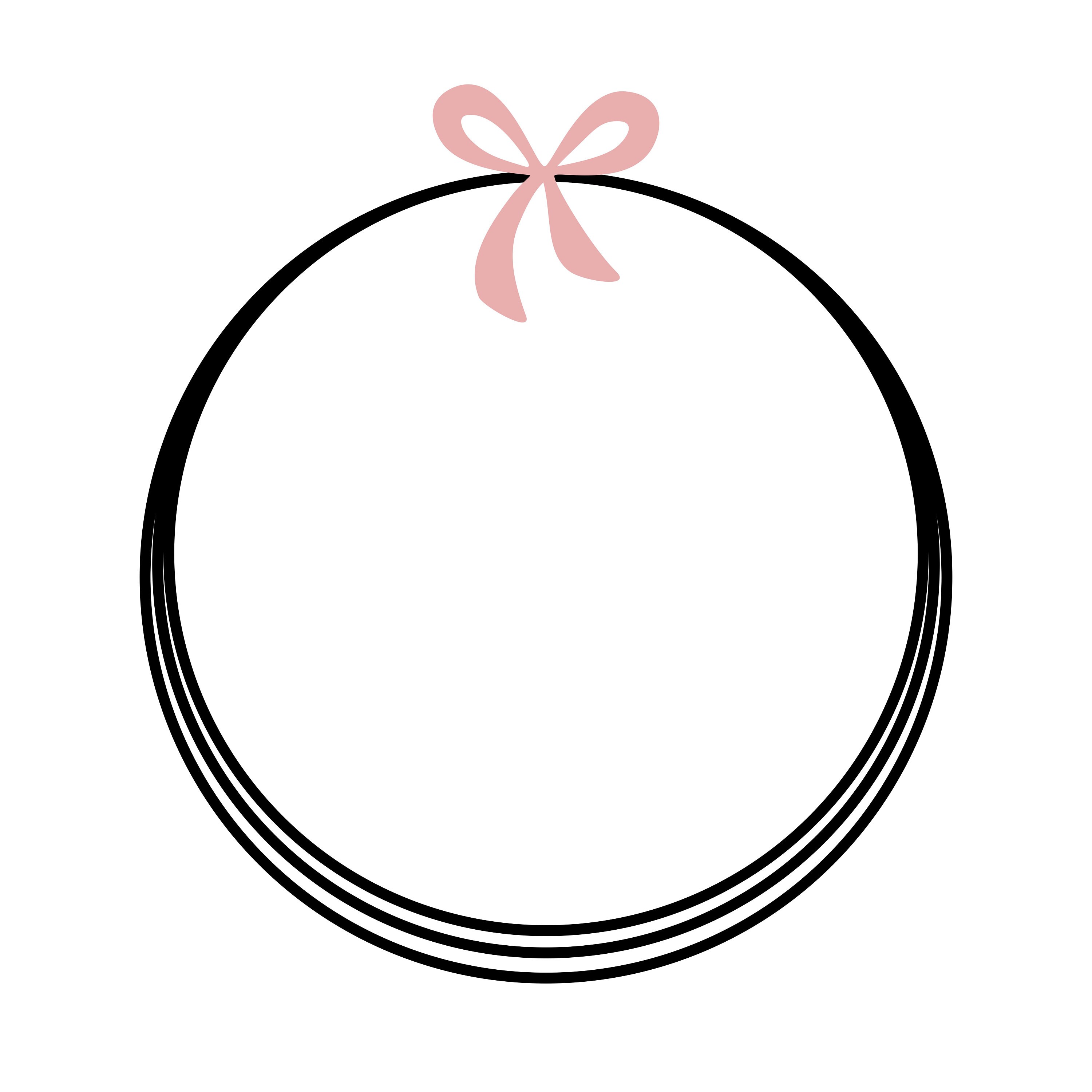 Circle SVG, Round Frame Svg, Circle Sketch With Bow Svg, Circle Design ...