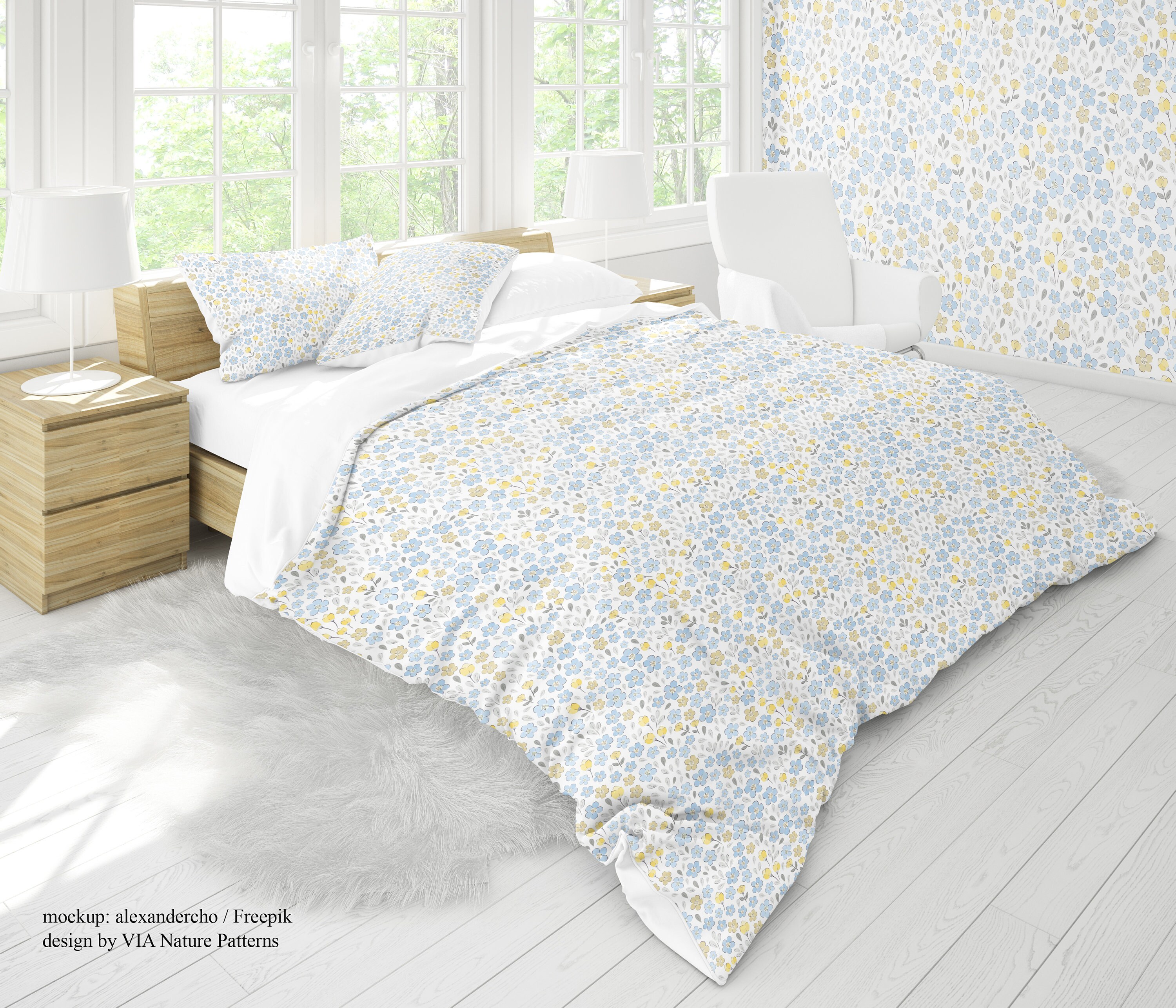 Ditsy Floral Blue Pattern | Seamless Flowers Pattern | Design Fabric ...