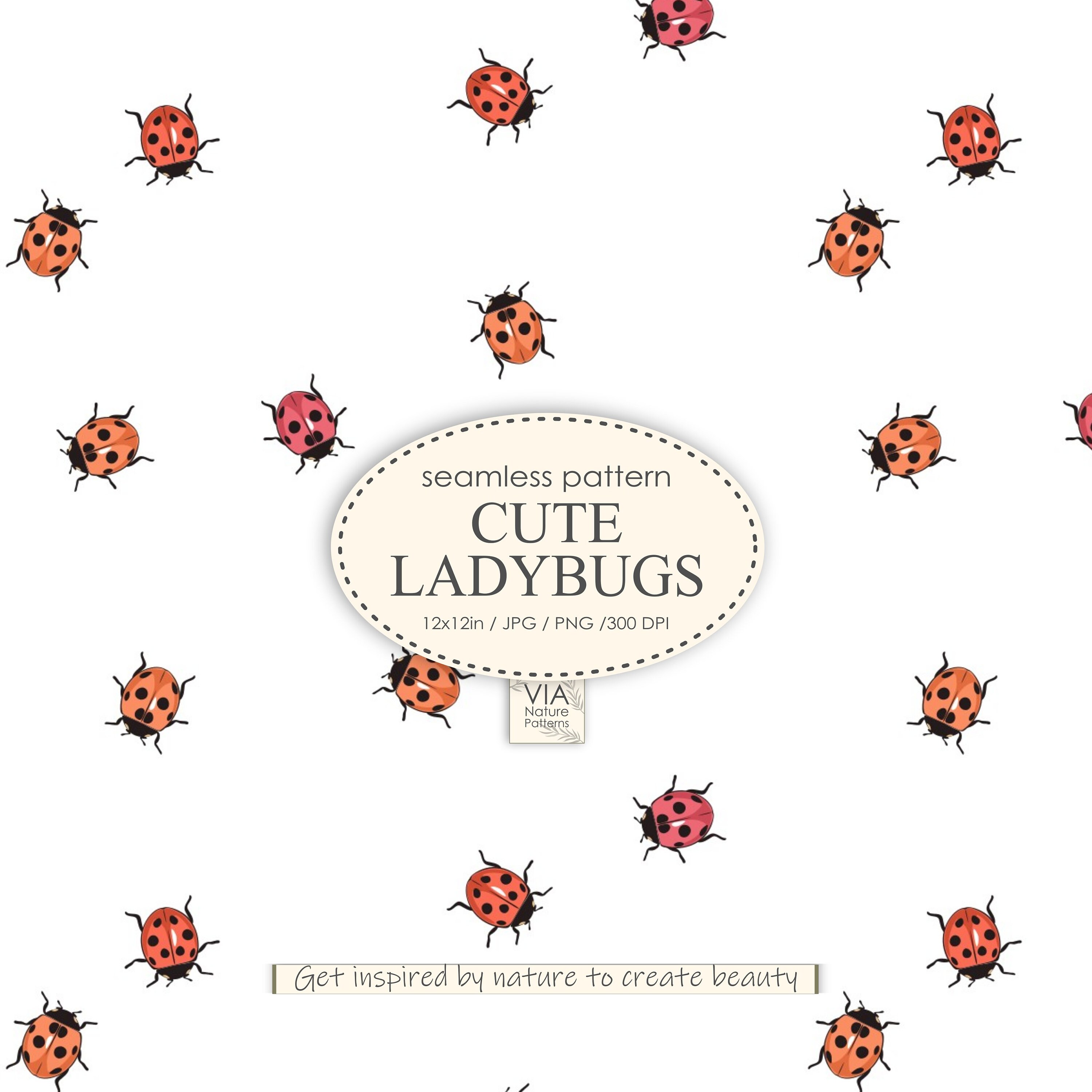 Ladybugs Seamless Pattern, Cute Fabric Design, Baby Clothes Print ...