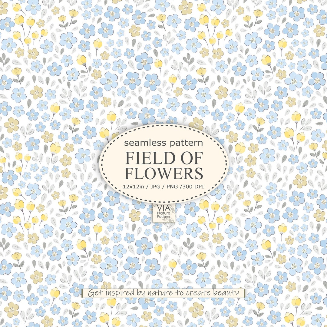 Ditsy Floral Blue Pattern | Seamless Flowers Pattern | Design Fabric ...
