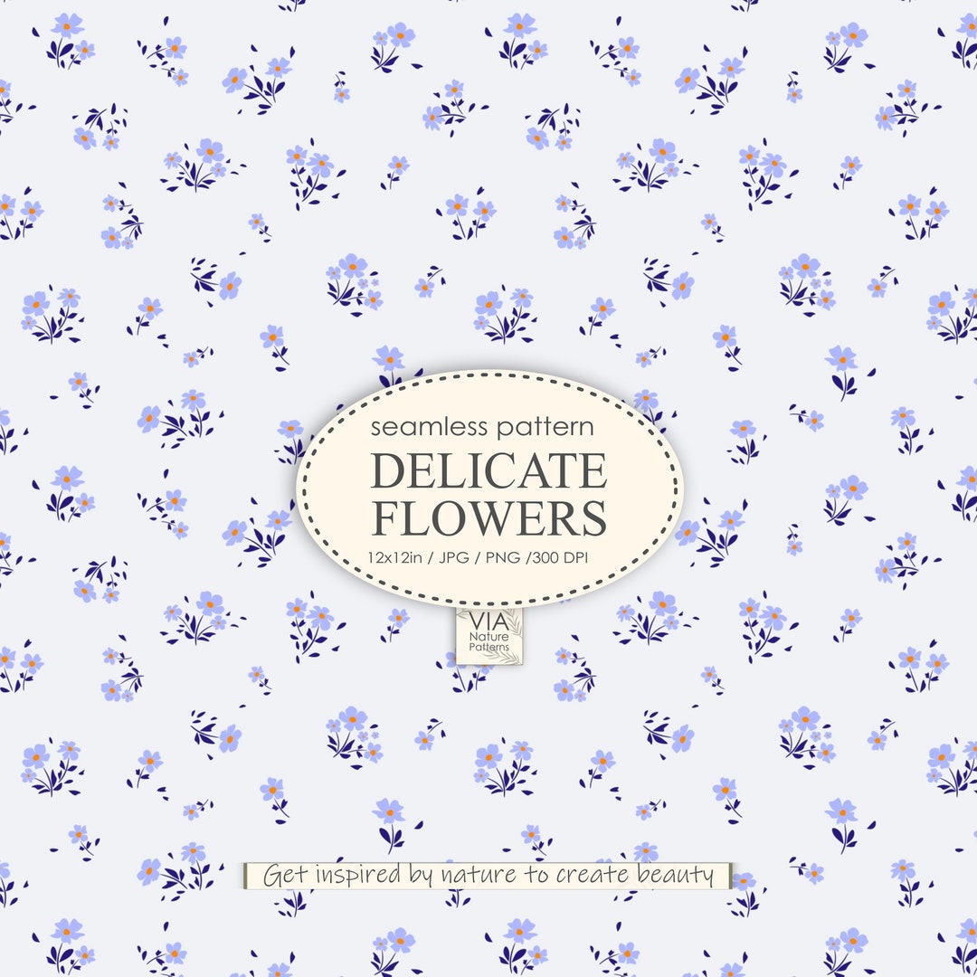 Blue Ditsy Floral Seamless Pattern for Fabric Design | Fabric ...