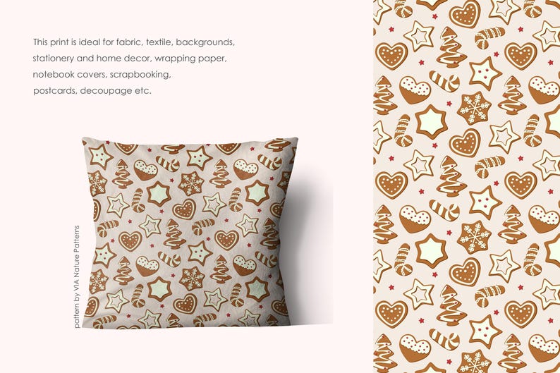 Christmas Gingerbread Seamless Pattern | Christmas Cookies | Fabric ...