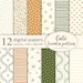 12 Cute Beige Green Digital Papers. Floral Seamless Pattern. Children's ...