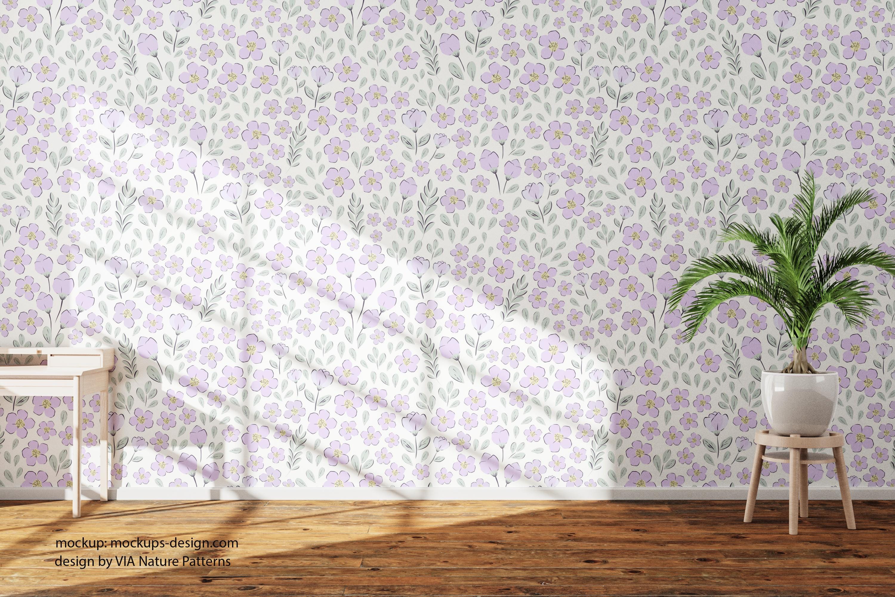 Purple Ditsy Floral Seamless Pattern | Tiny Flowers | Baby Print ...