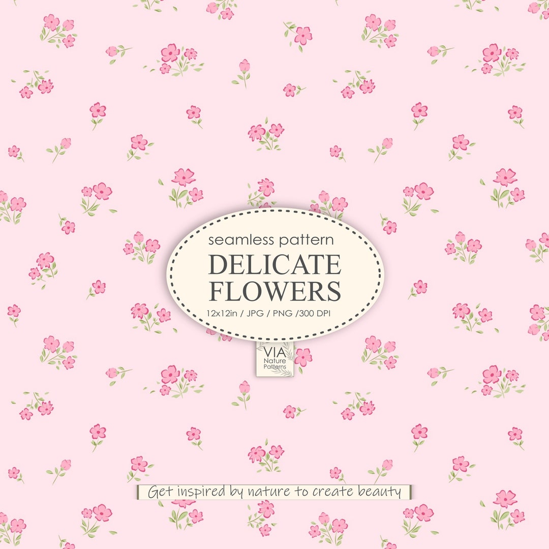 Ditsy Floral Pink Seamless Pattern | Wildflowers Fabric Design ...