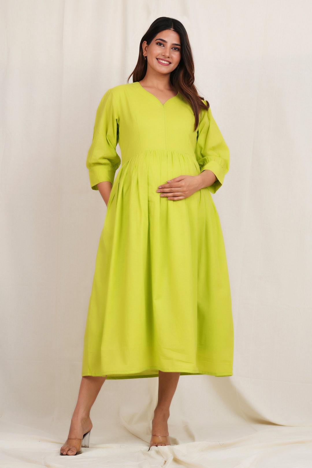 Maternity Dress Labour Delivery Hospital Gown With Breast Feeding Zip ...