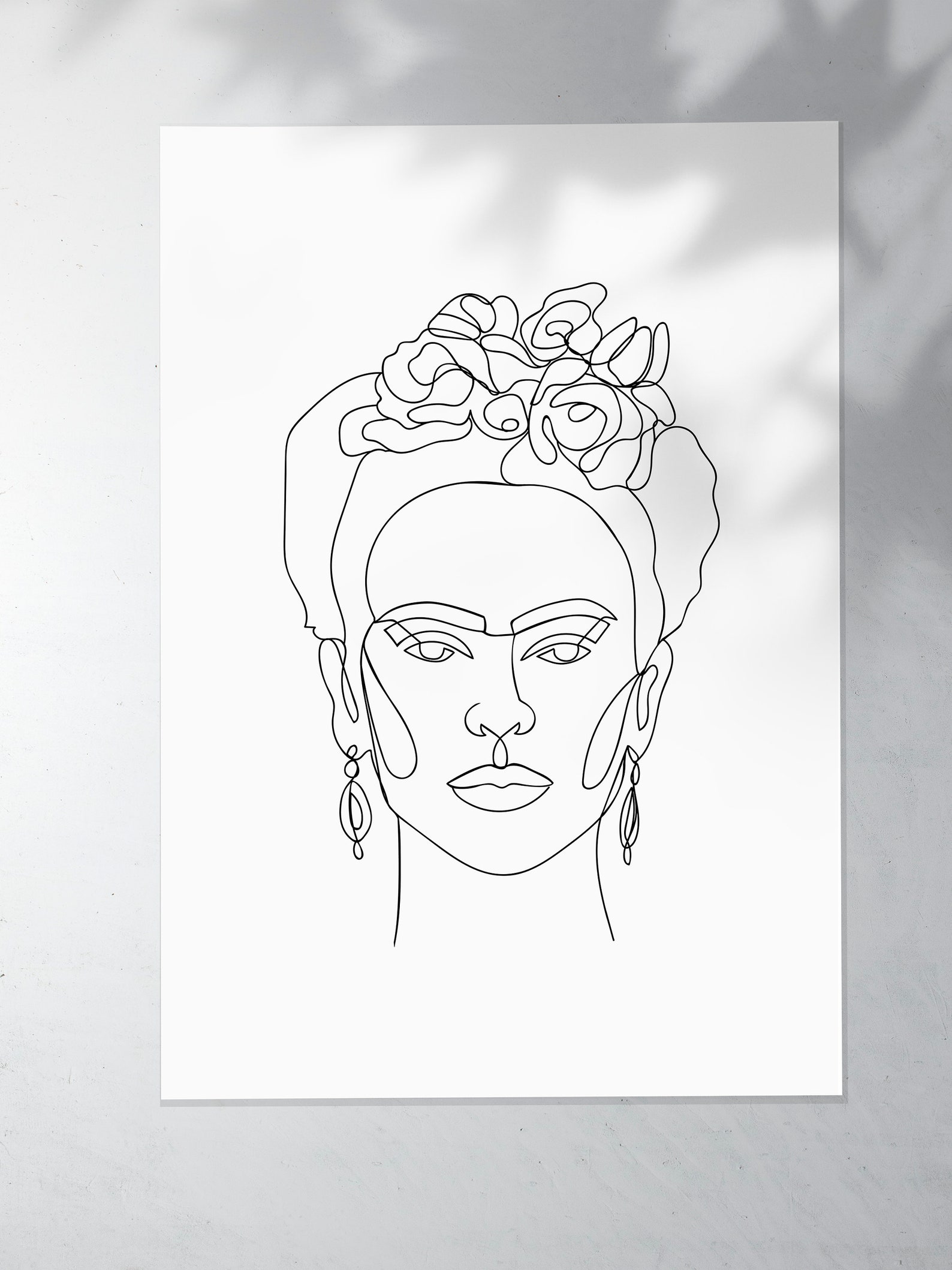 Frida Kahlo Poster Frida Line Drawing Frida Portrait | Etsy