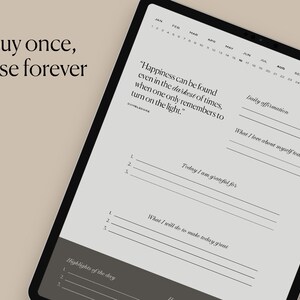 Gratitude Journal Digital, 5 Minute Gratitude Journal Minimalist ...