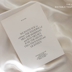 Classy Wedding Invitation Template, Minimalist Wedding Invitation ...