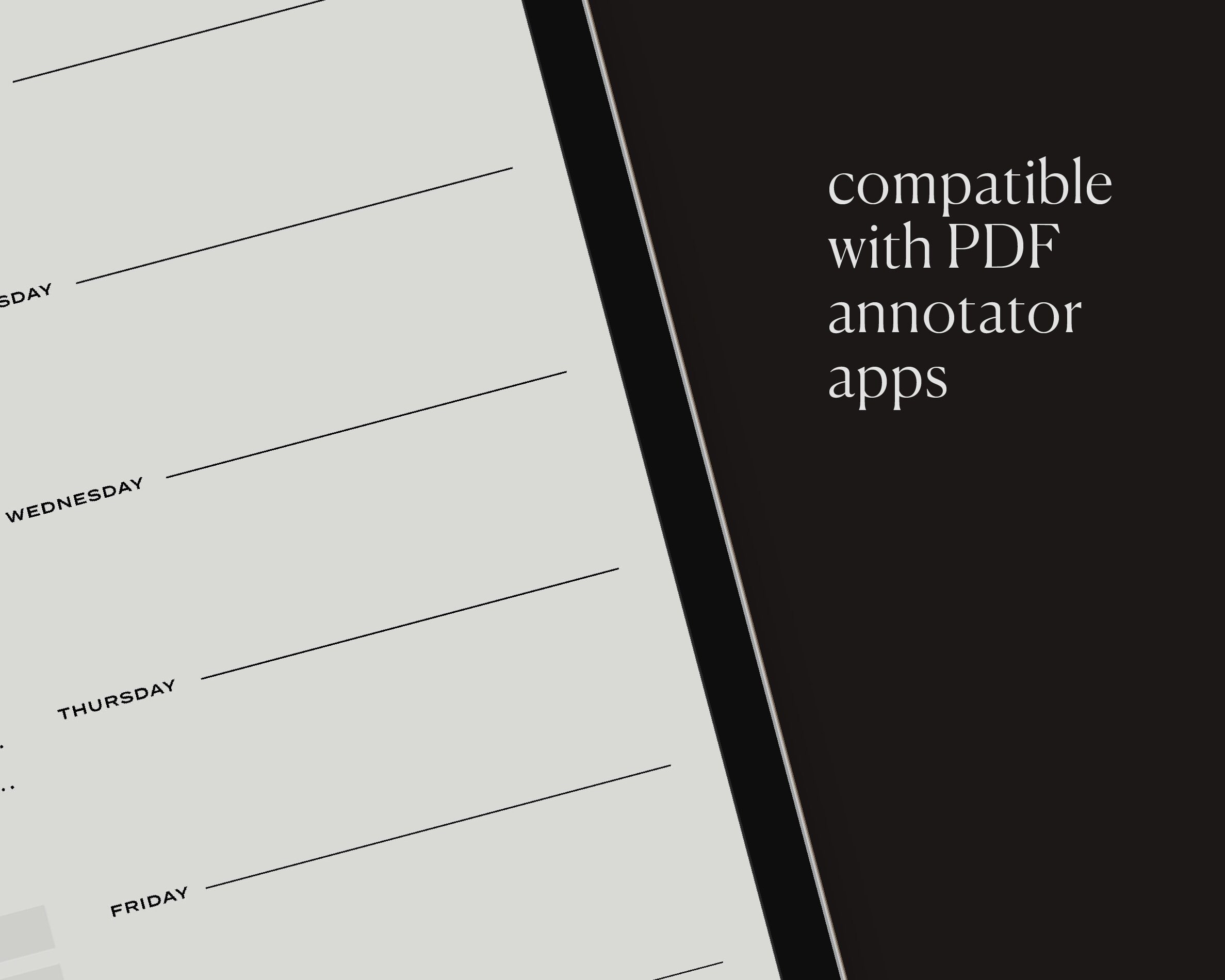 Digital Weekly Planner, iPad Minimalist Planner, Tablet Weekly Plan ...