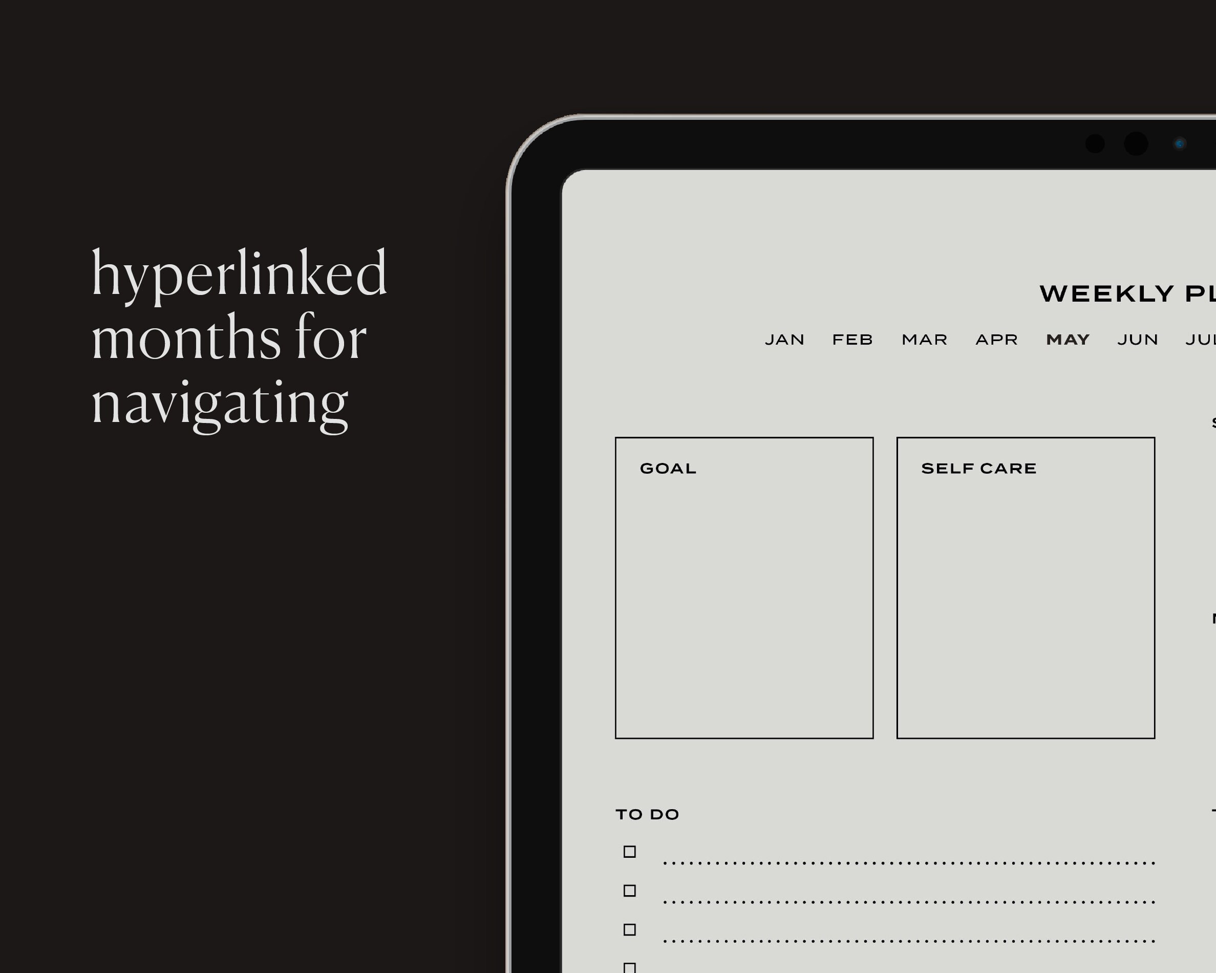 Digital Weekly Planner, iPad Minimalist Planner, Tablet Weekly Plan ...