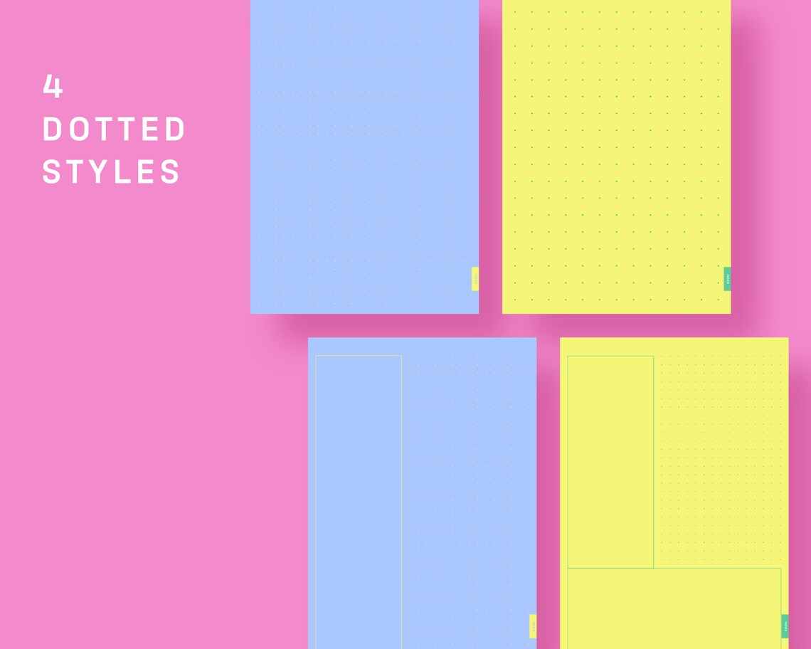 Bright Colorful Digital Notebook Paper: 20 Styles (digital Download) - Etsy