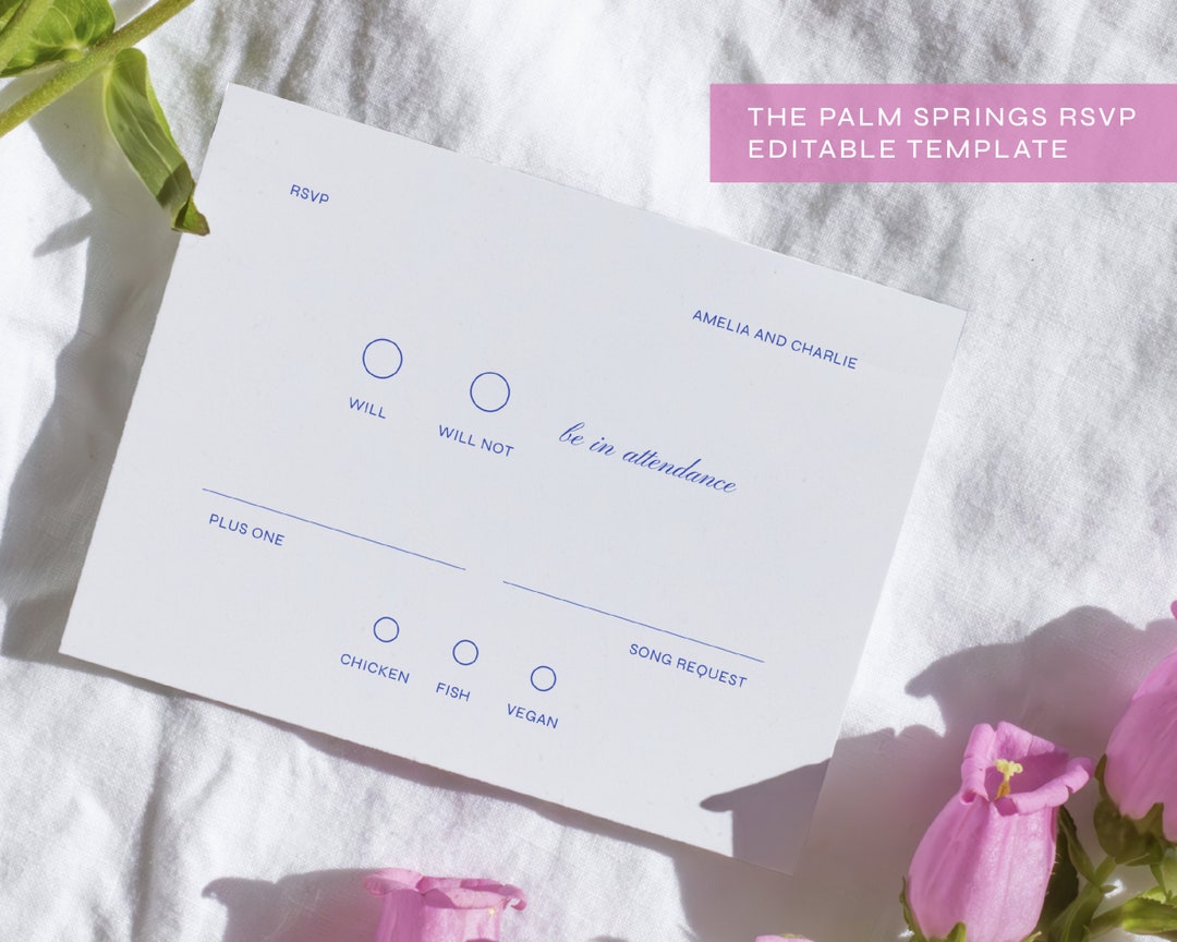 Vintage Wedding RSVP Template, Retro Postcard Wedding RSVP, Colorful ...