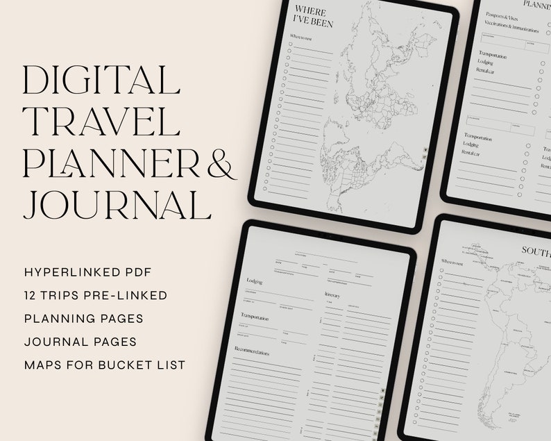 Interactive Travel Planner Journal: Trip Itinerary, Bucket Lists ...