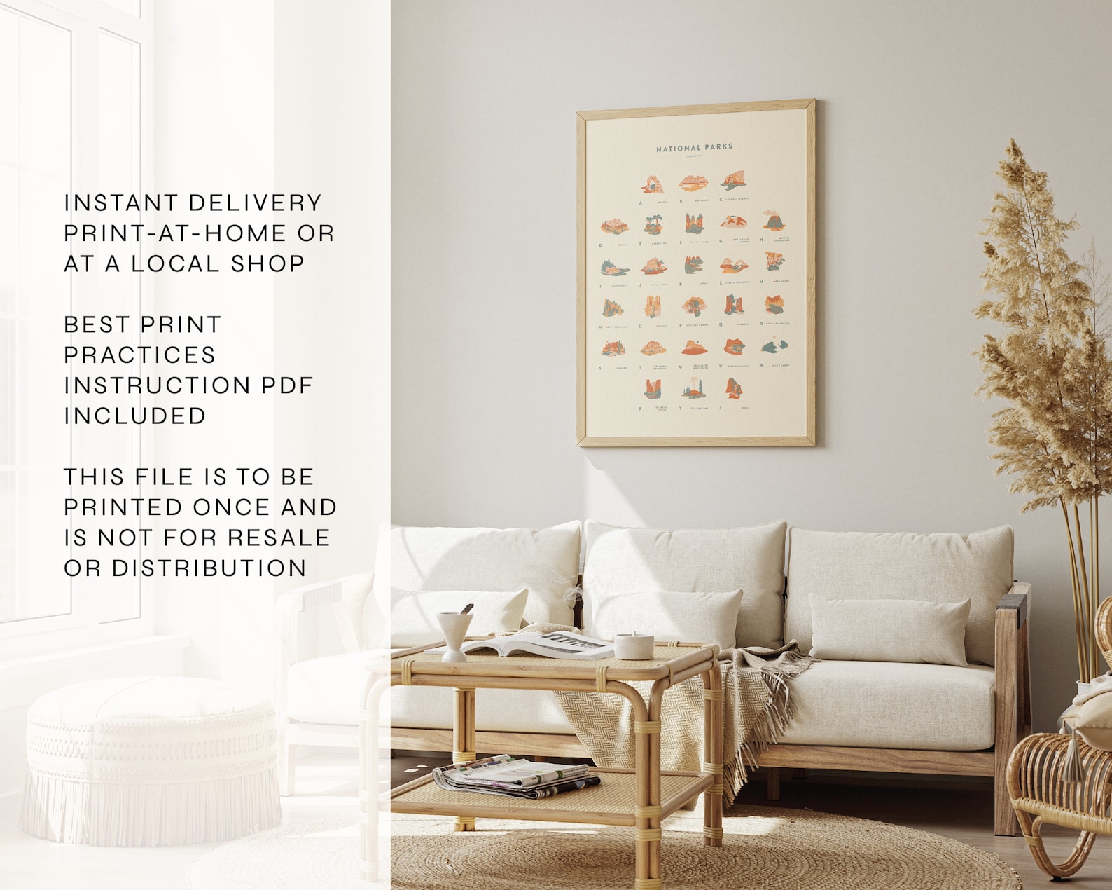 National Parks Alphabet Art Print: Nature Nursery Decor (digital ...