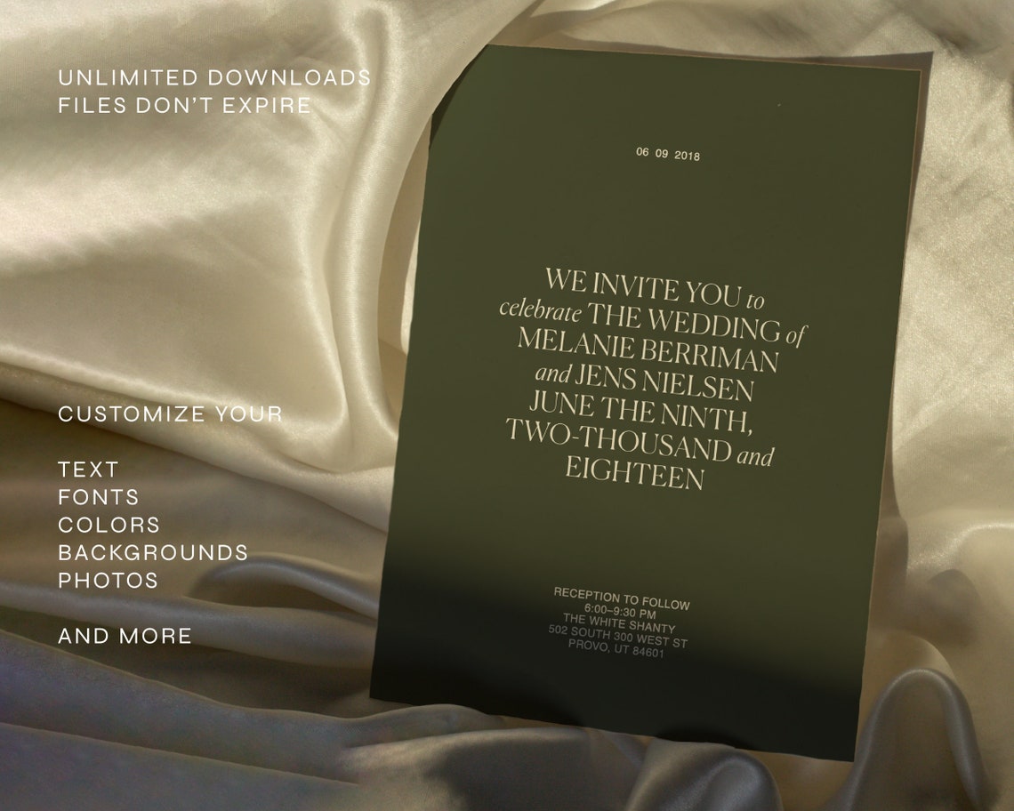 Classy Wedding Invitation Template, Minimalist Wedding Invitation ...