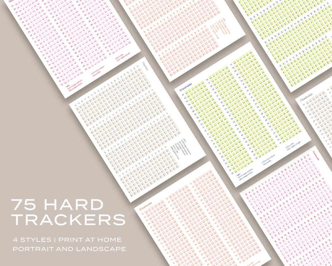 75 Hard Tracker Printable Habit Tracker Minimalist PDF 75 Hard ...