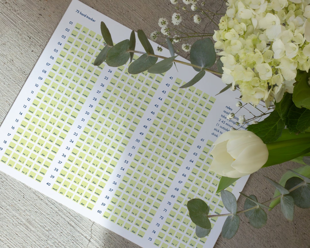 75 Hard Tracker Printable Habit Tracker Minimalistisch PDF 75 Hard ...