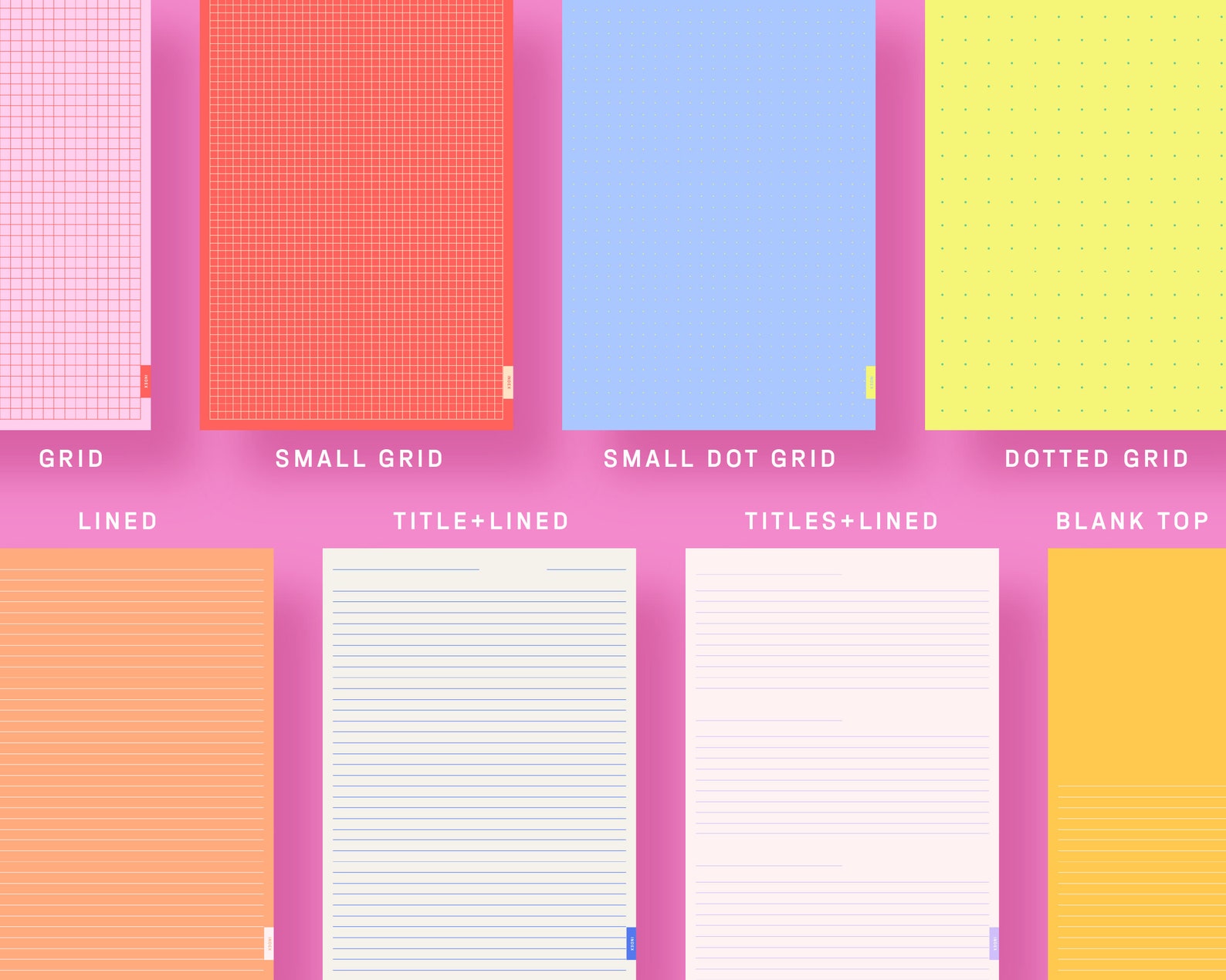 Notebook Paper Digital, Bright Colorful Note Paper, Goodnotes Paper ...