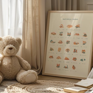 National Parks Alphabet Art Print: Nature Nursery Decor (digital ...