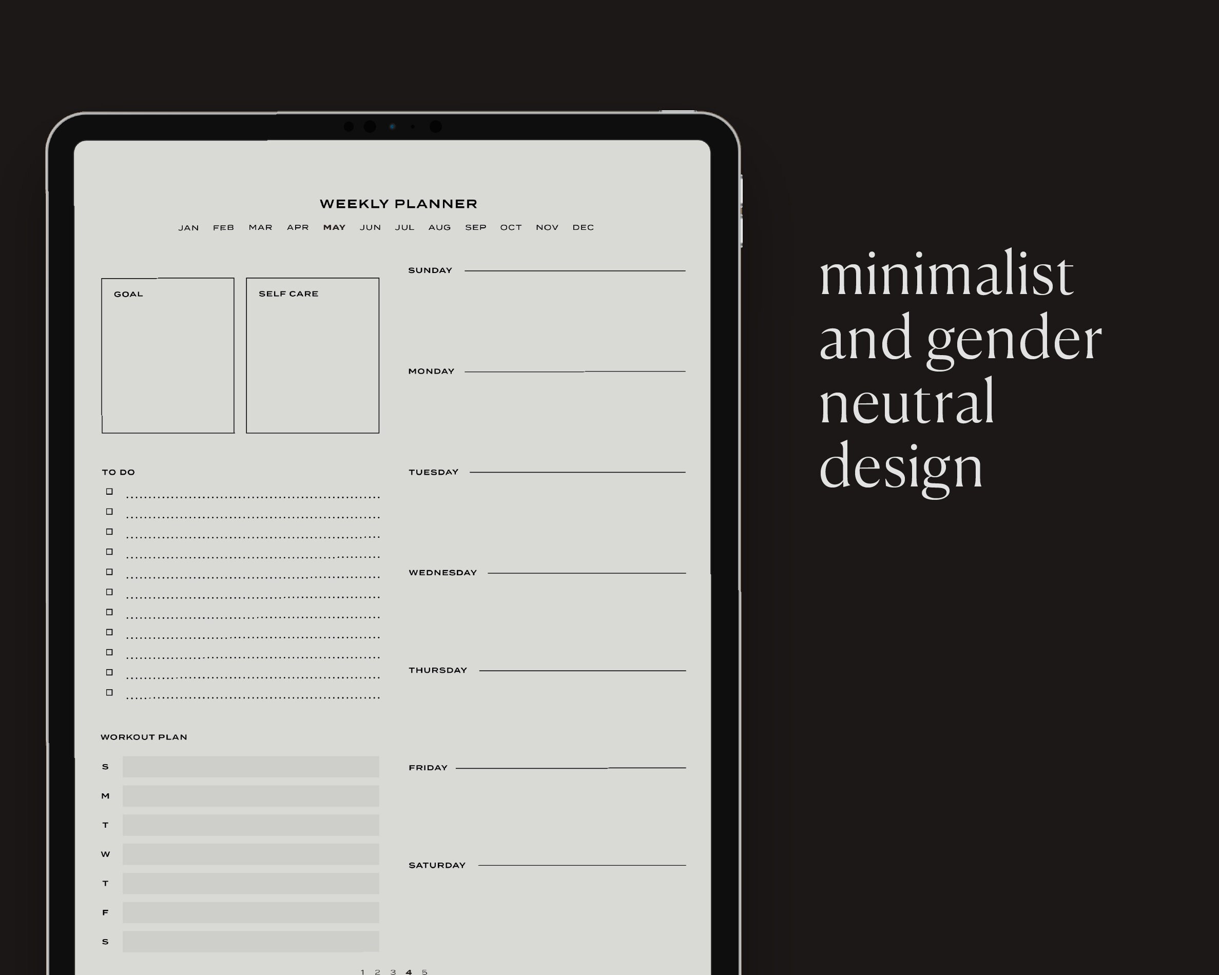 Digital Weekly Planner, iPad Minimalist Planner, Tablet Weekly Plan ...