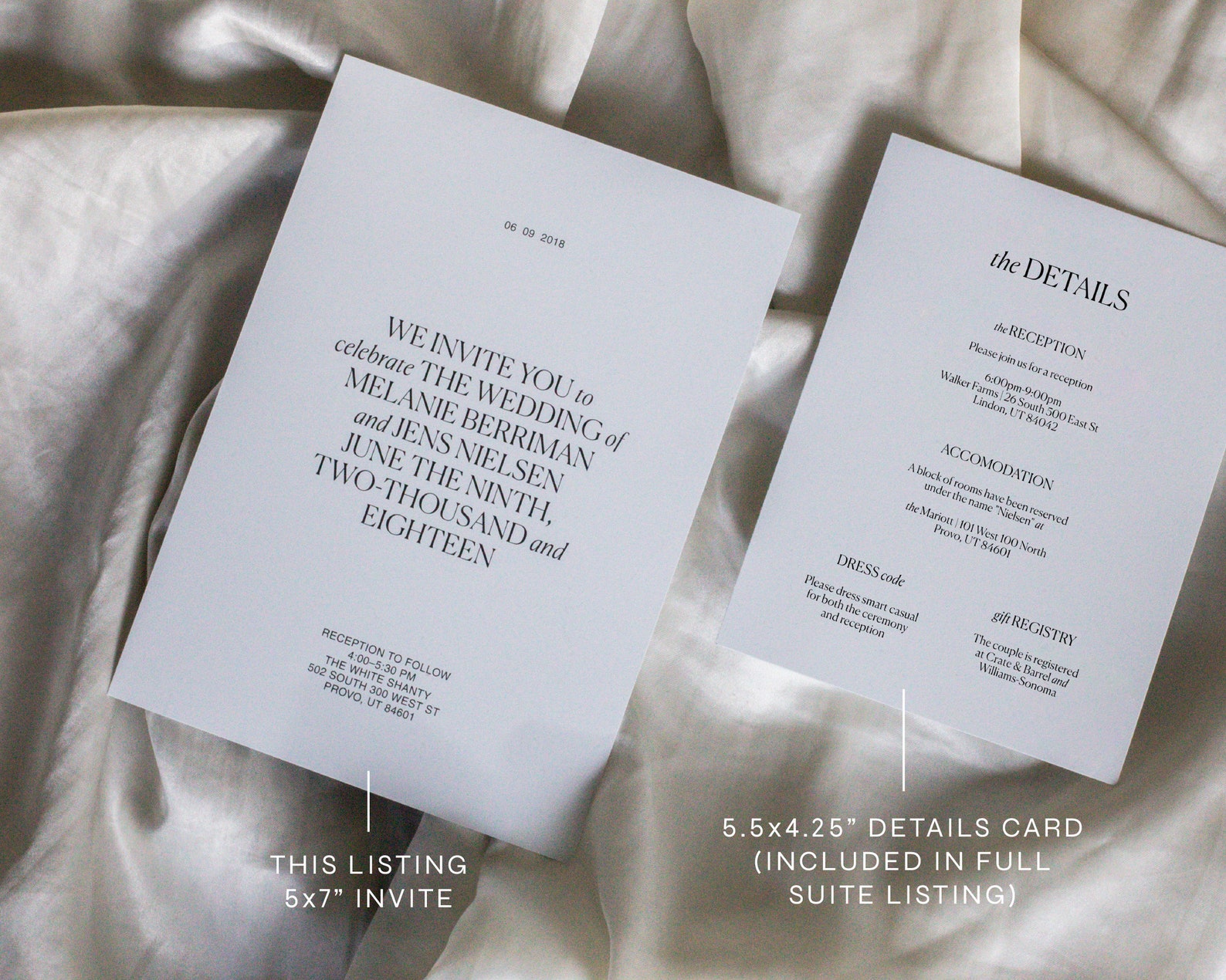Classy Wedding Invitation Template, Minimalist Wedding Invitation ...