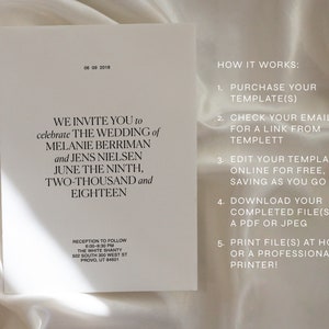 Classy Wedding Invitation Template, Minimalist Wedding Invitation ...