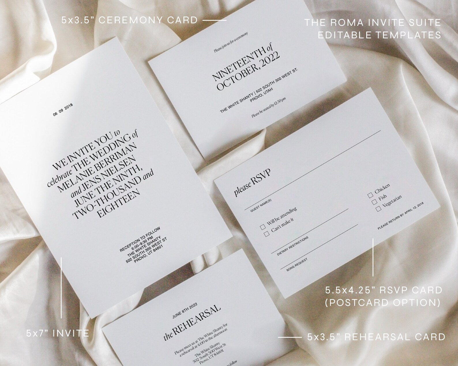 Classy Wedding Invitation Template, Minimalist Wedding Invitation ...